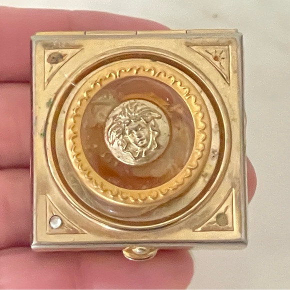 Other | Vintage Gold Pill Case Compact With Medusa Emblem | Poshmark
